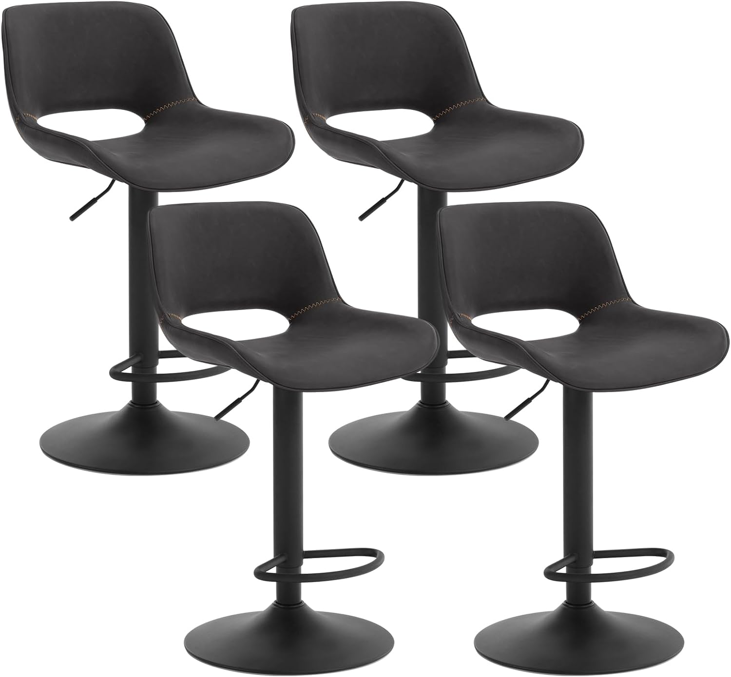 WOLTU Lot de 4 Tabourets de Bar Pivotant à 360°,en Simili Cuir et Metal ...