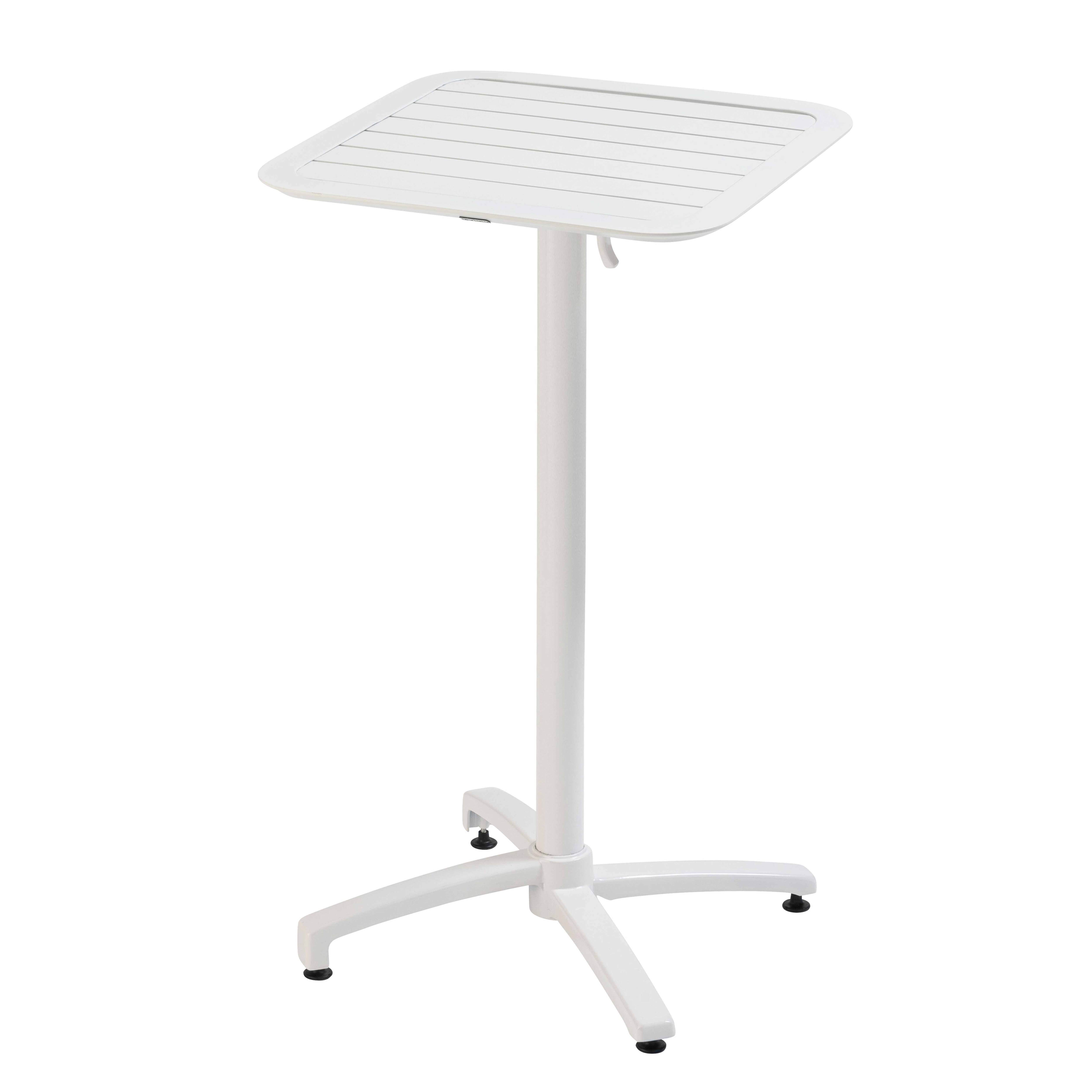 Table haute 60x60 cm inclinable de terrasse en aluminium blanc | Leroy ...