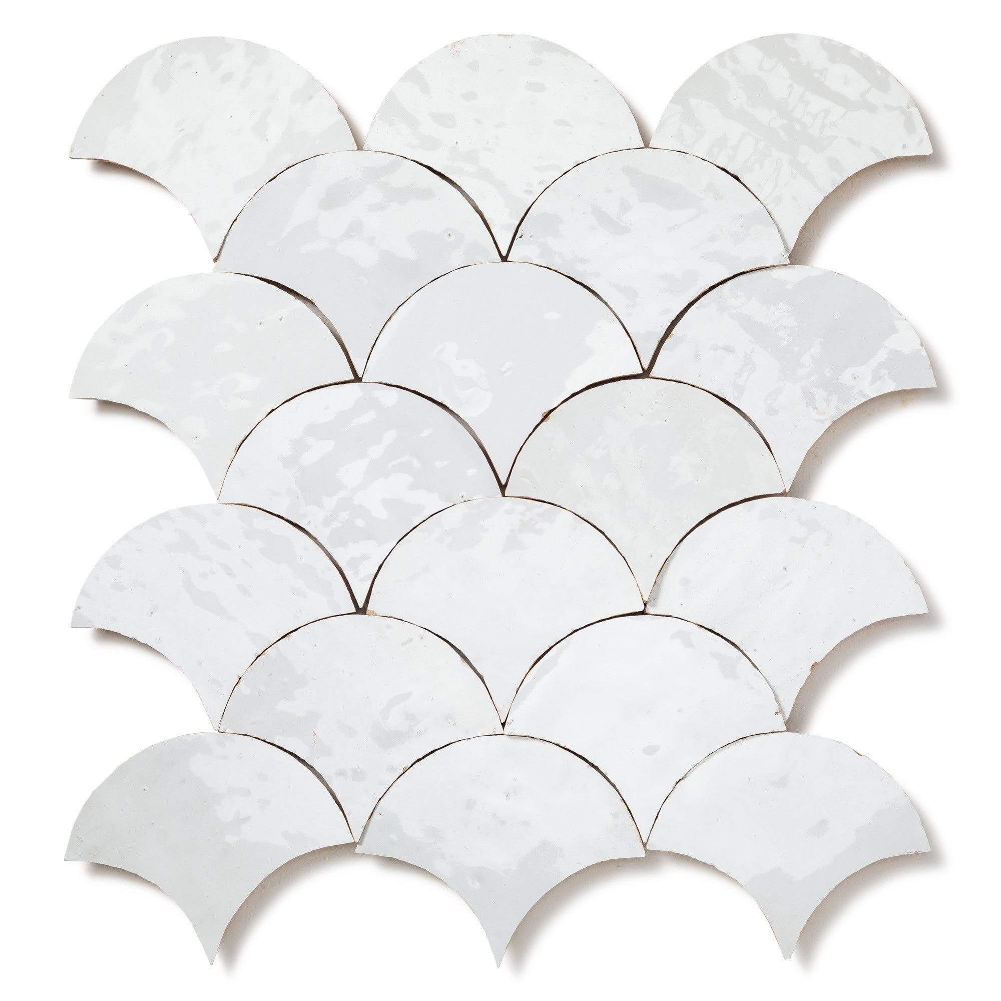 Zellige Marocain Artisanal Véritable - Blanc Neige Ecaille grand 10x12 ...