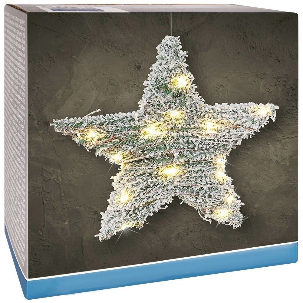 Estrella navideña con efecto nieve y luces LED | Leroy Merlin