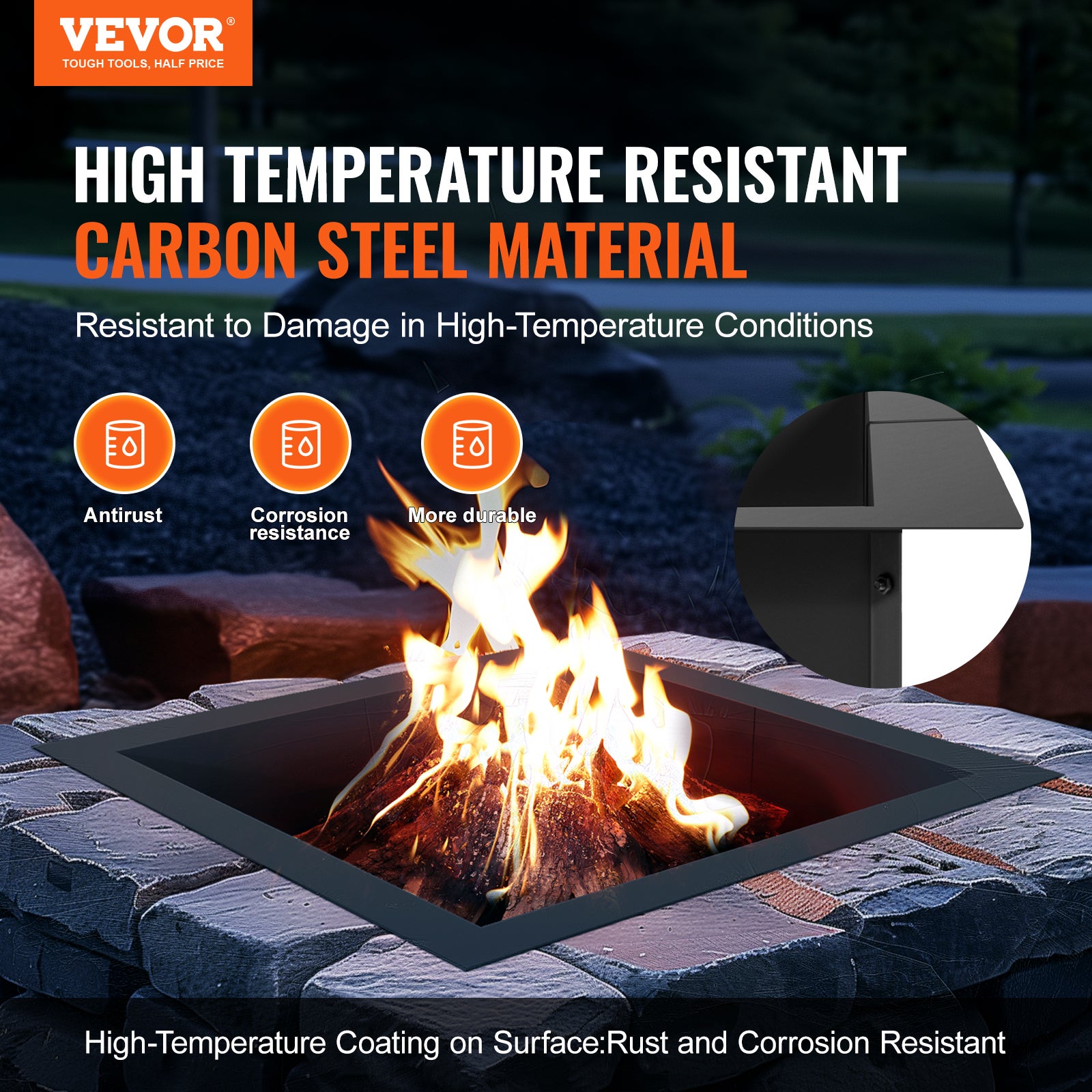 Foyer carré,dimensions extérieures VEVOR 36 x 36 / dimensions ...