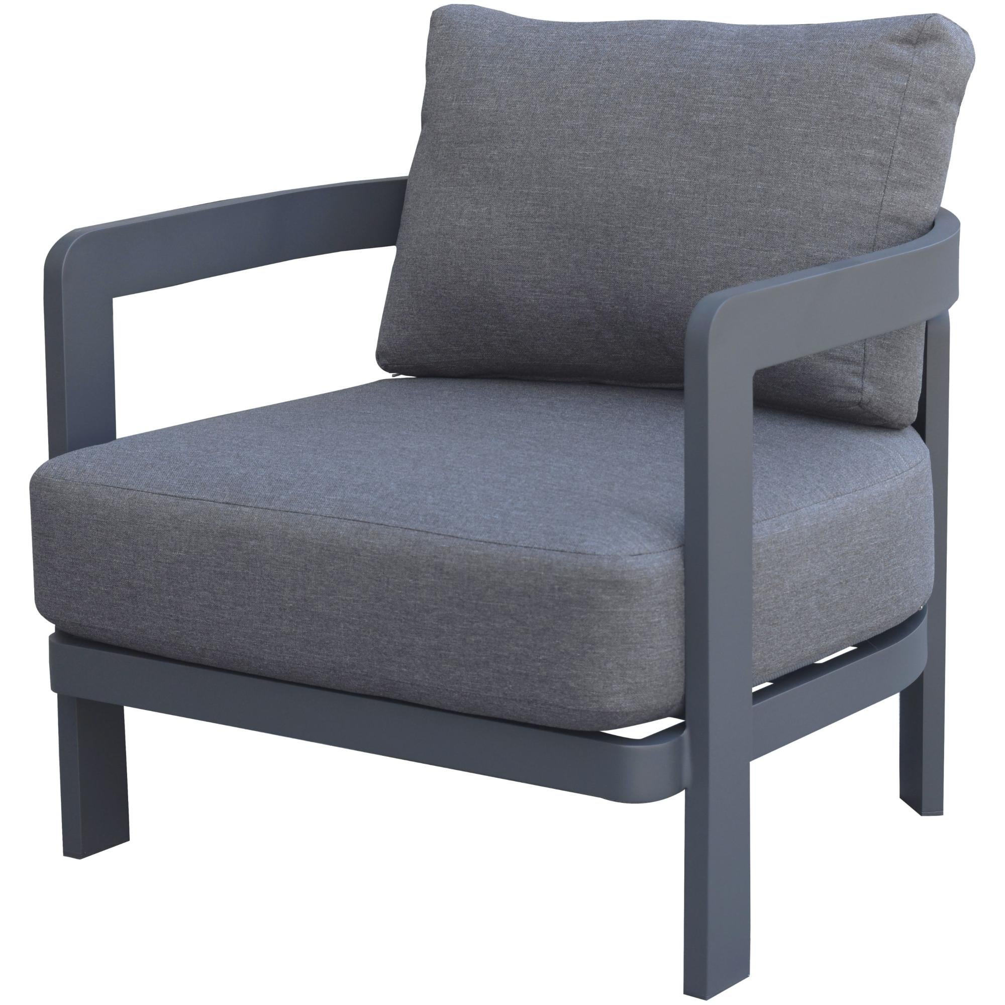 Sofa de 1 plaza Menorca. exterior y jardín de aluminio gris antracita y ...
