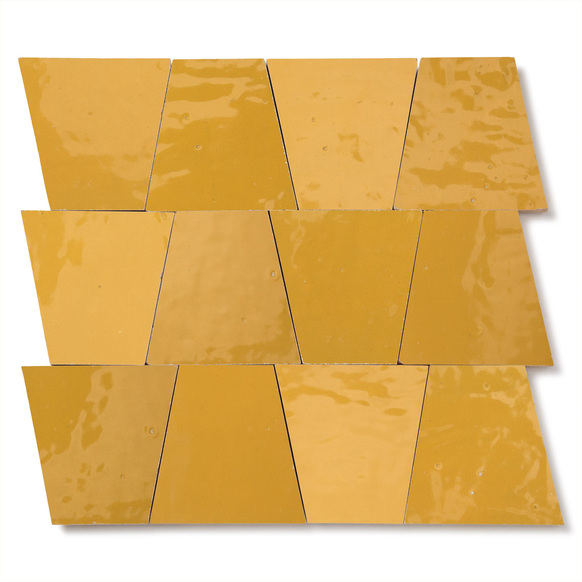 Carrelage Zellige Marocain Jaune Moutarde Trapèze 10x10x7 cm (vendu par ...