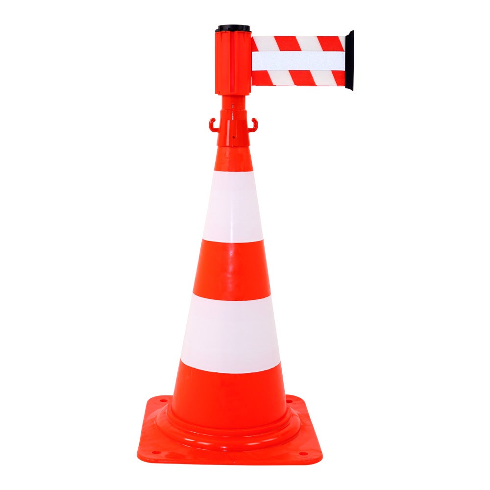 Kit cône avec Enrouleur 100mmx3m Rouge/Blanc Rétroréfléchissant ...