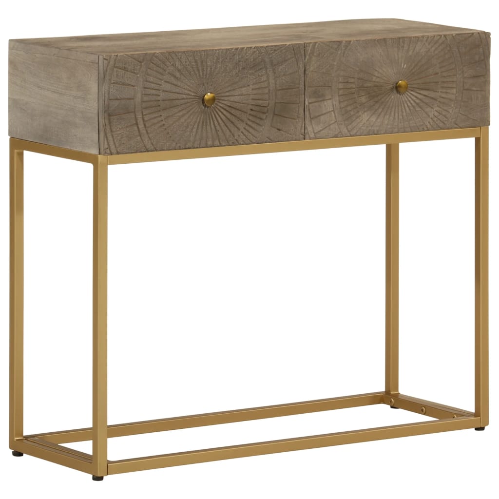 Table console 90x30x76 cm bois massif de manguier et fer | Leroy Merlin