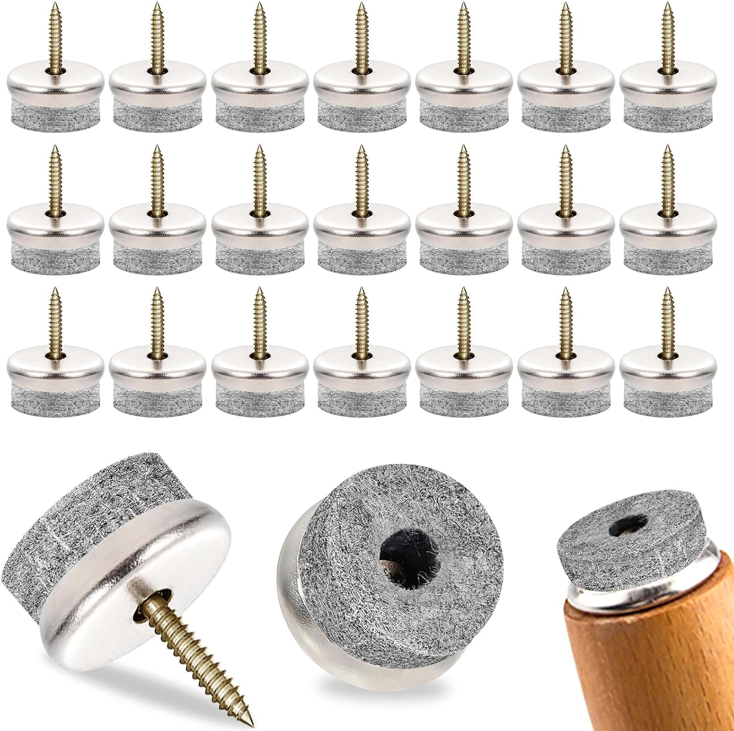 Lot de 50 Pièces Patin Chaise, Tampon Chaise, 22mm Patins en Feutre ...