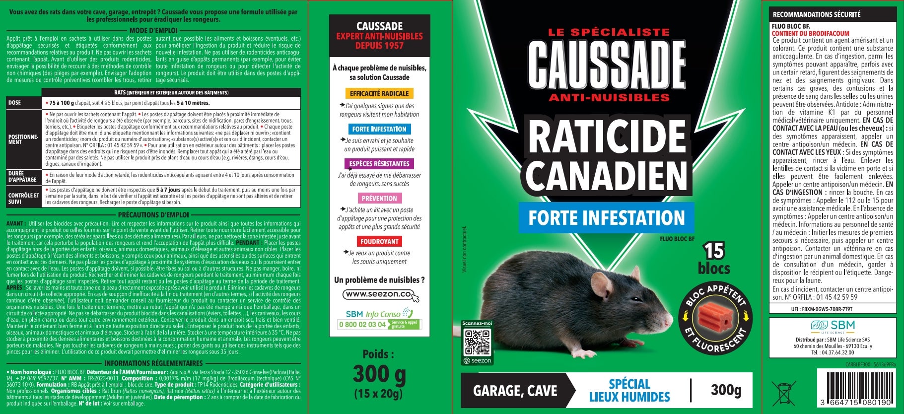 CAUSSADE Raticide Canadien - Anti Rats - Efficacité Radicale - Lieux ...
