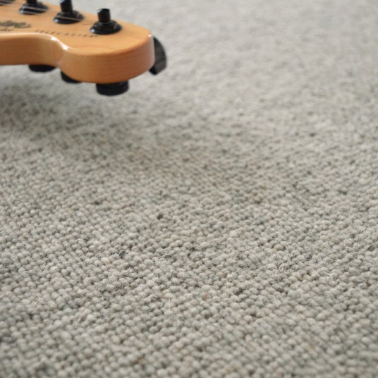 Moquette pure laine vierge bouclée - Killoo - Gris - Rouleau de 4m x ...