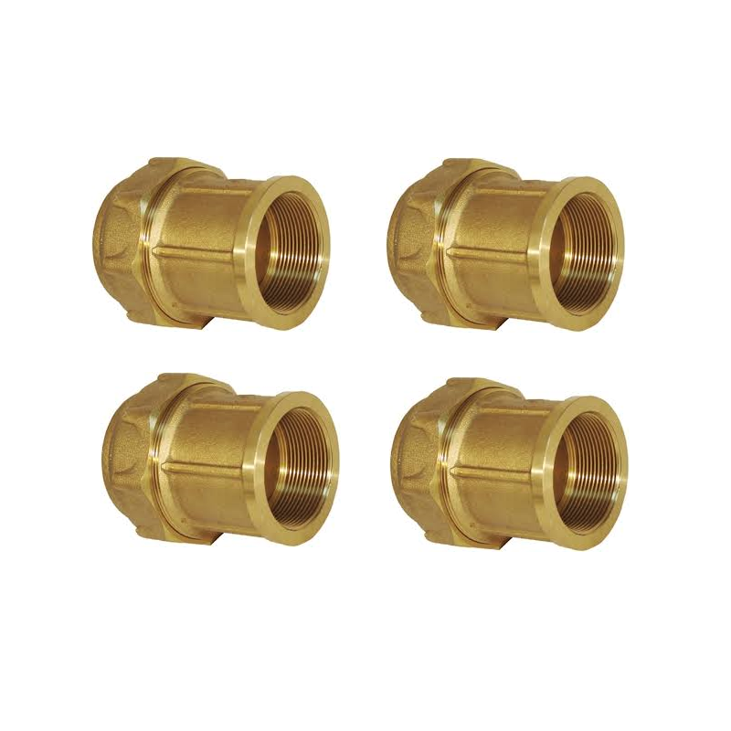 Lot de 4 Raccord compression taraudé laiton 32 mm x 1'' femelle| Accessoire en laiton certifié ...