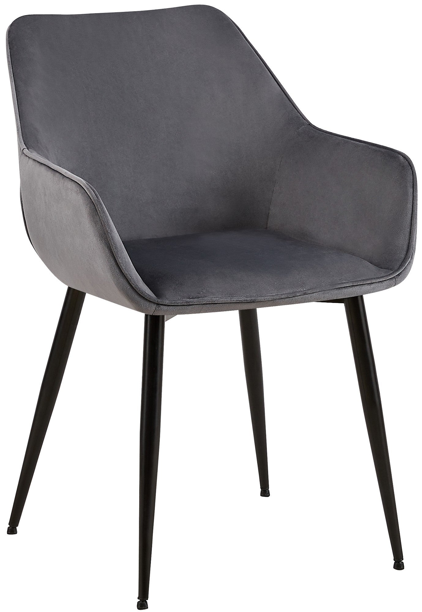 Chaise de salle à manger Vessa Gris foncé|Velours | Leroy Merlin
