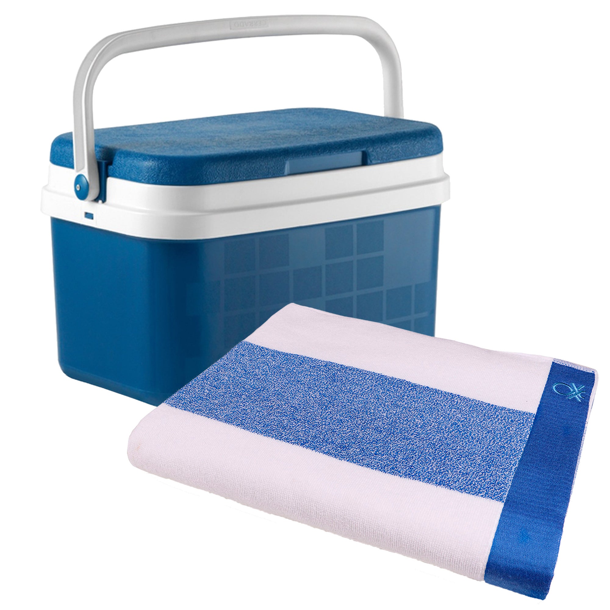 Nevera 16l azul campos + Toalla de playa 90x160cm 450gsm terry 100 ...