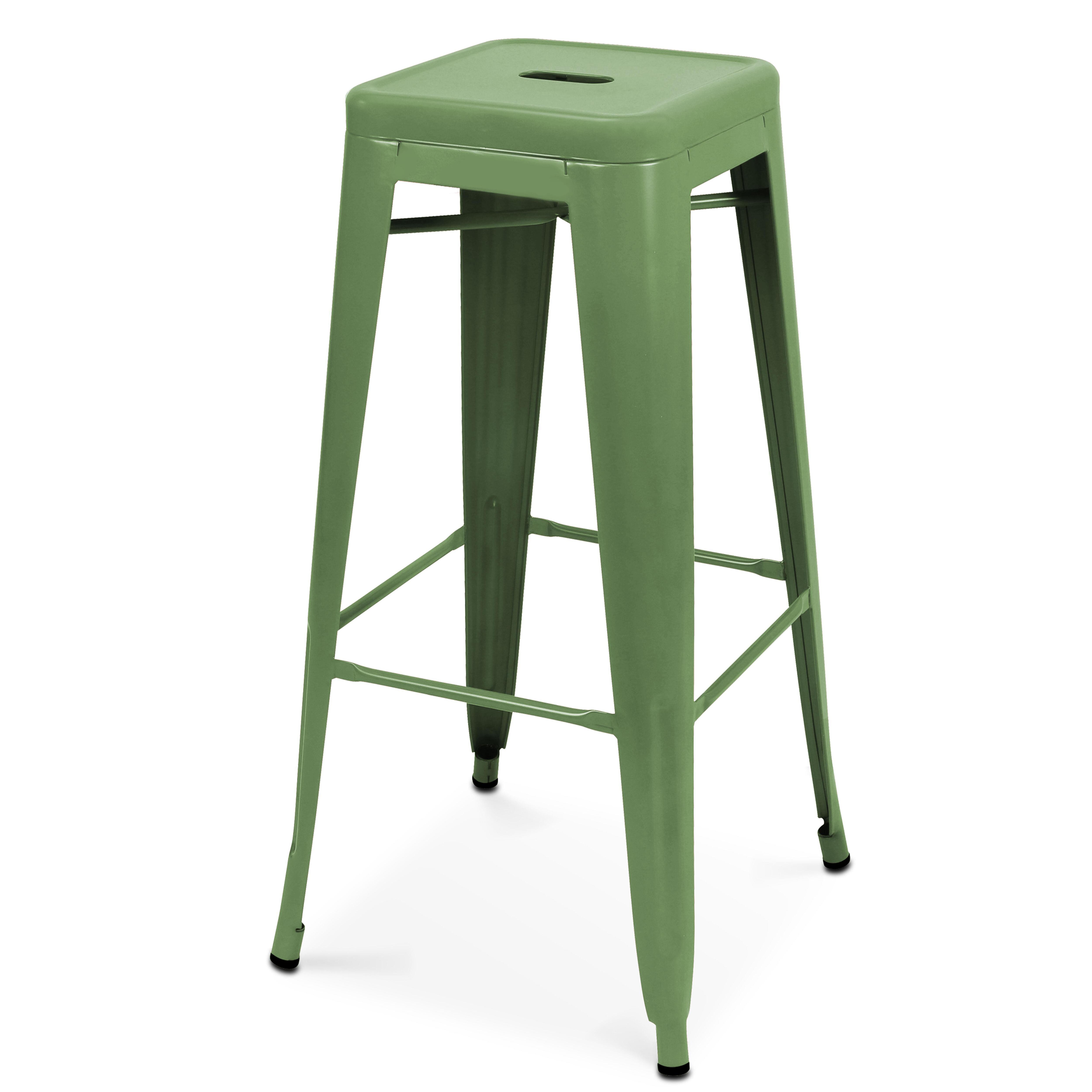 Tabouret de bar en métal mat vert cactus | Leroy Merlin