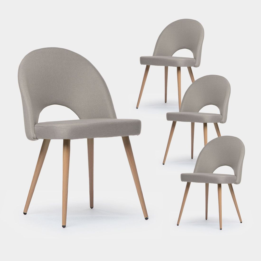 Pack de sillas de Tela Gris topo 49x85 cm | Leroy Merlin