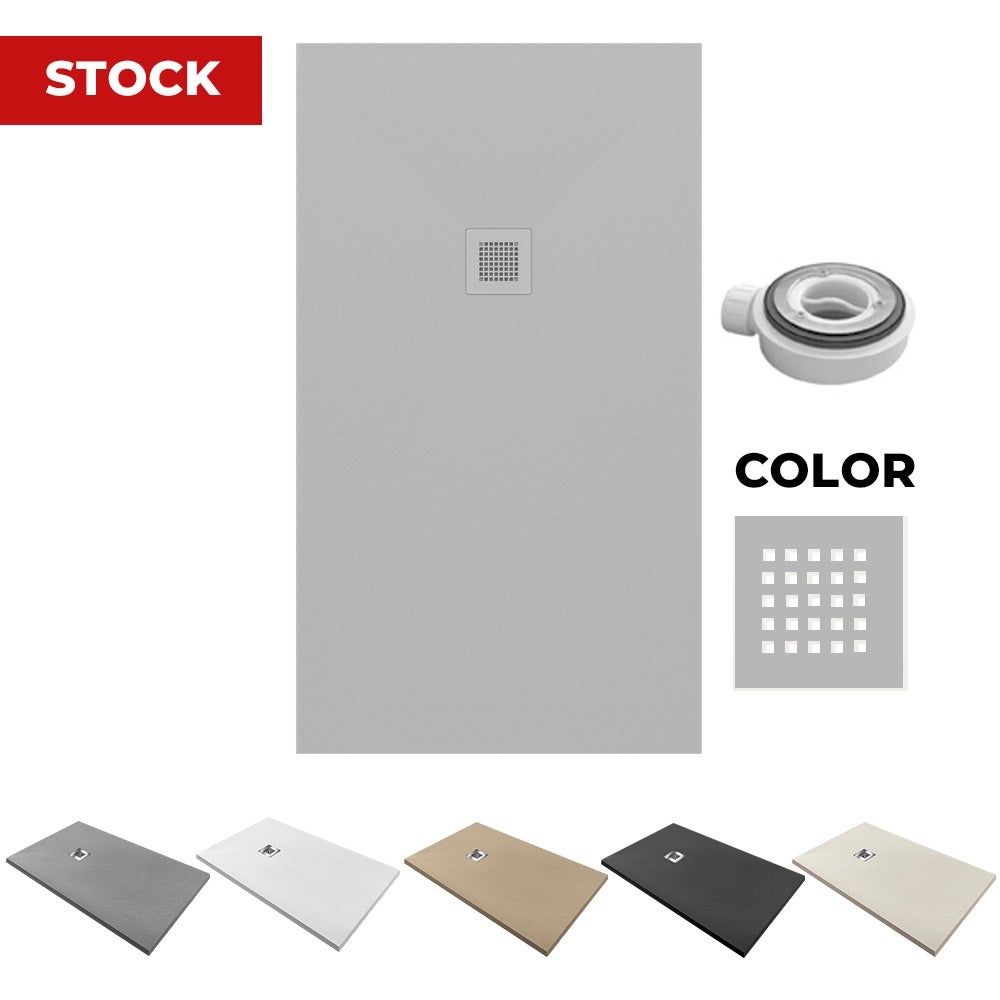 Receveur de Douche en Résine Antidérapant | Bonde d’Évacuation + Grille ...