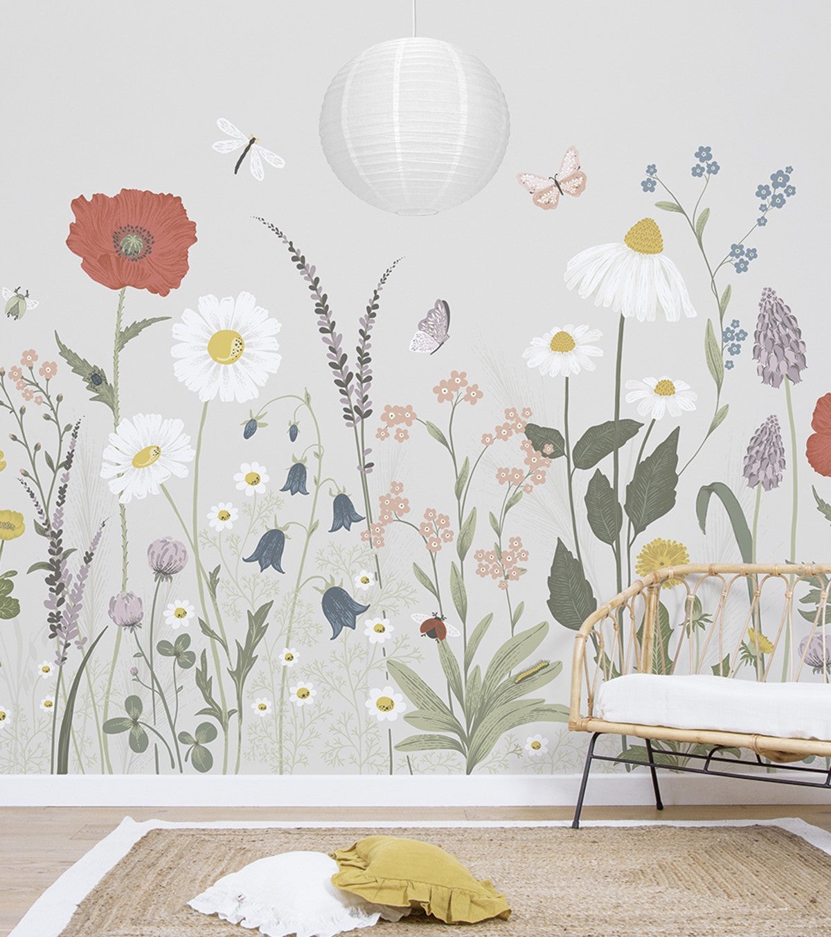 Papier pient panoramique champ de fleurs 4 x 2,48 m, Lilipinso | Leroy ...