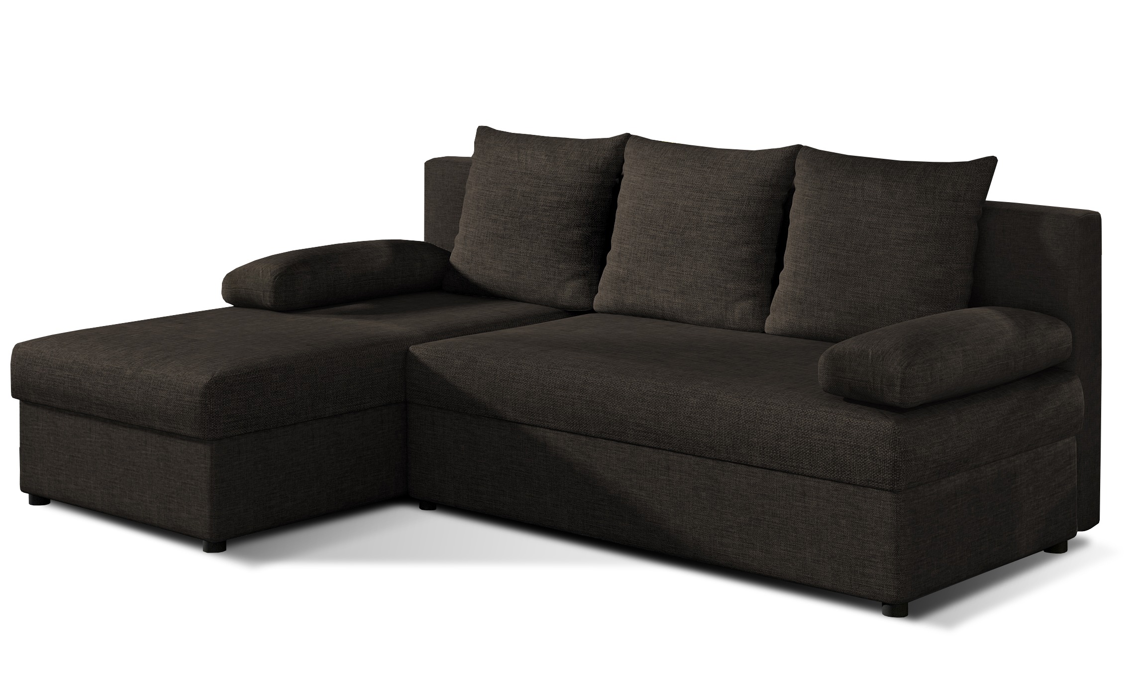 Canapé convertible angle réversible tissu marron Gary 206cm | Leroy Merlin