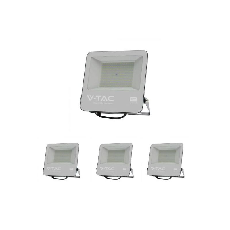 Lot de 4 Projecteurs LED extérieurs 100W IP65 Samsung Chip Noir V-TAC ...