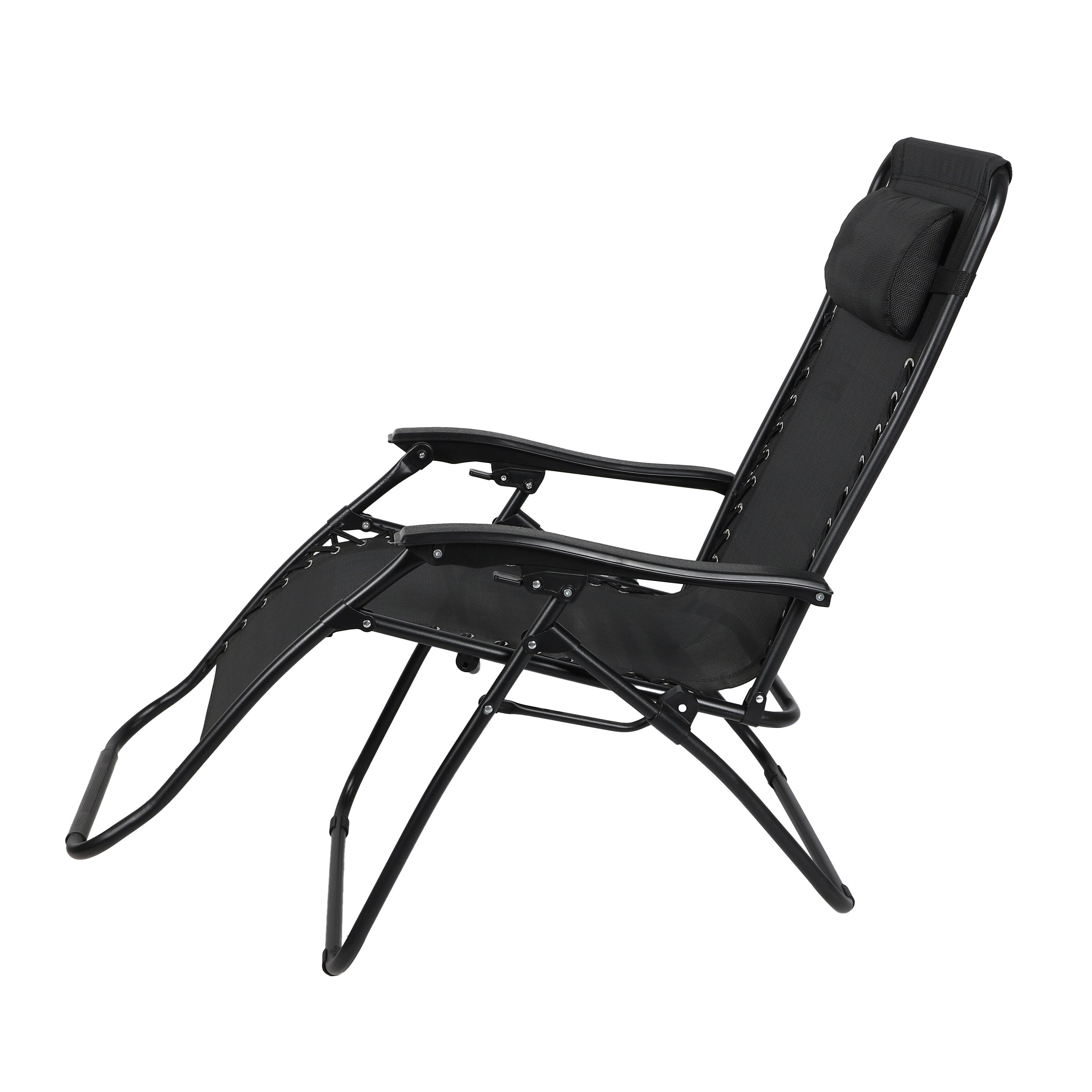 Transat Chaise De Plage Fauteuil Relax L176x64 X H108/46cm Noir | Leroy ...