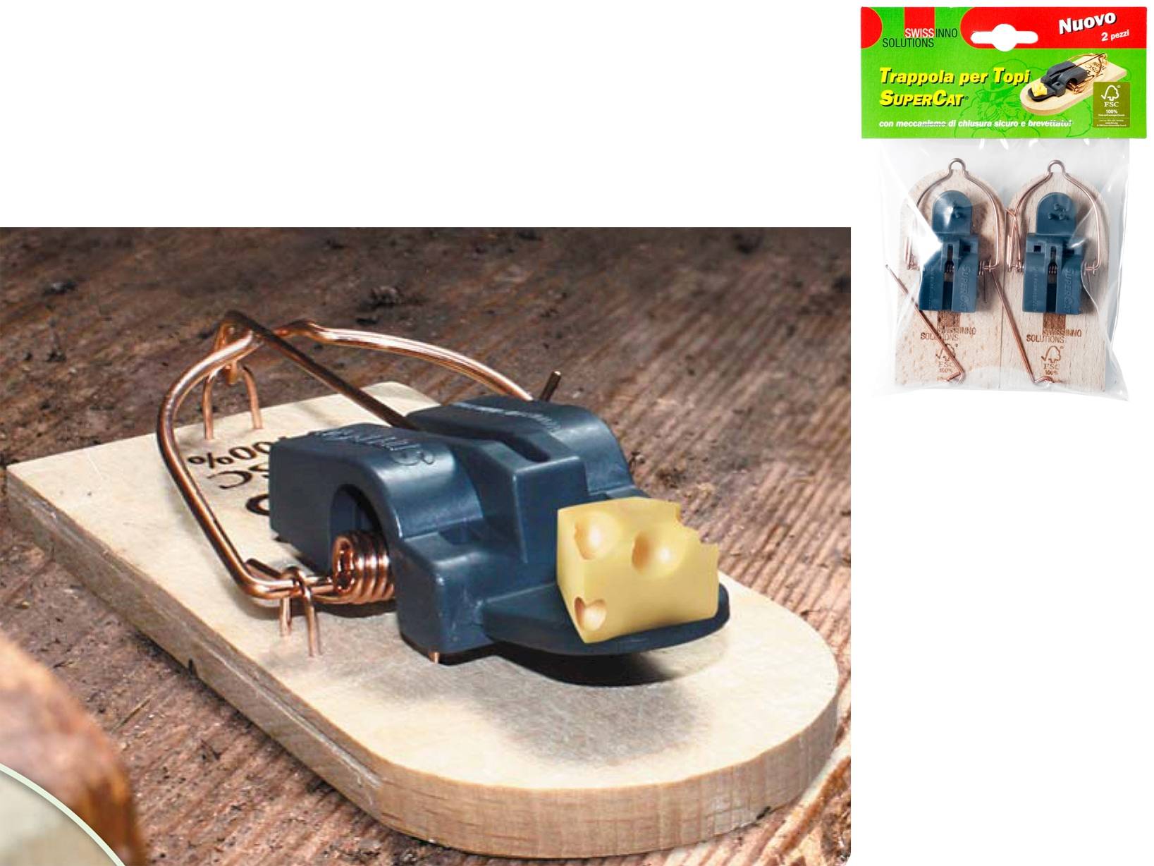 Juego de 2 ratoneras de madera Art 1784 Swissino Solutions | Leroy Merlin