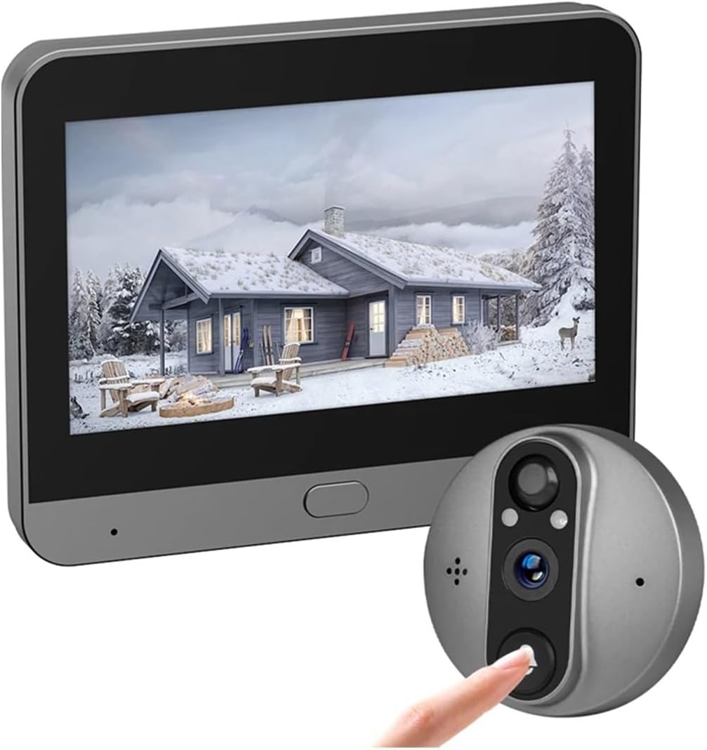 (Peephole)Sonnette vidéo 3MP Tuya Smart Life WiFi avec Batterie et ...