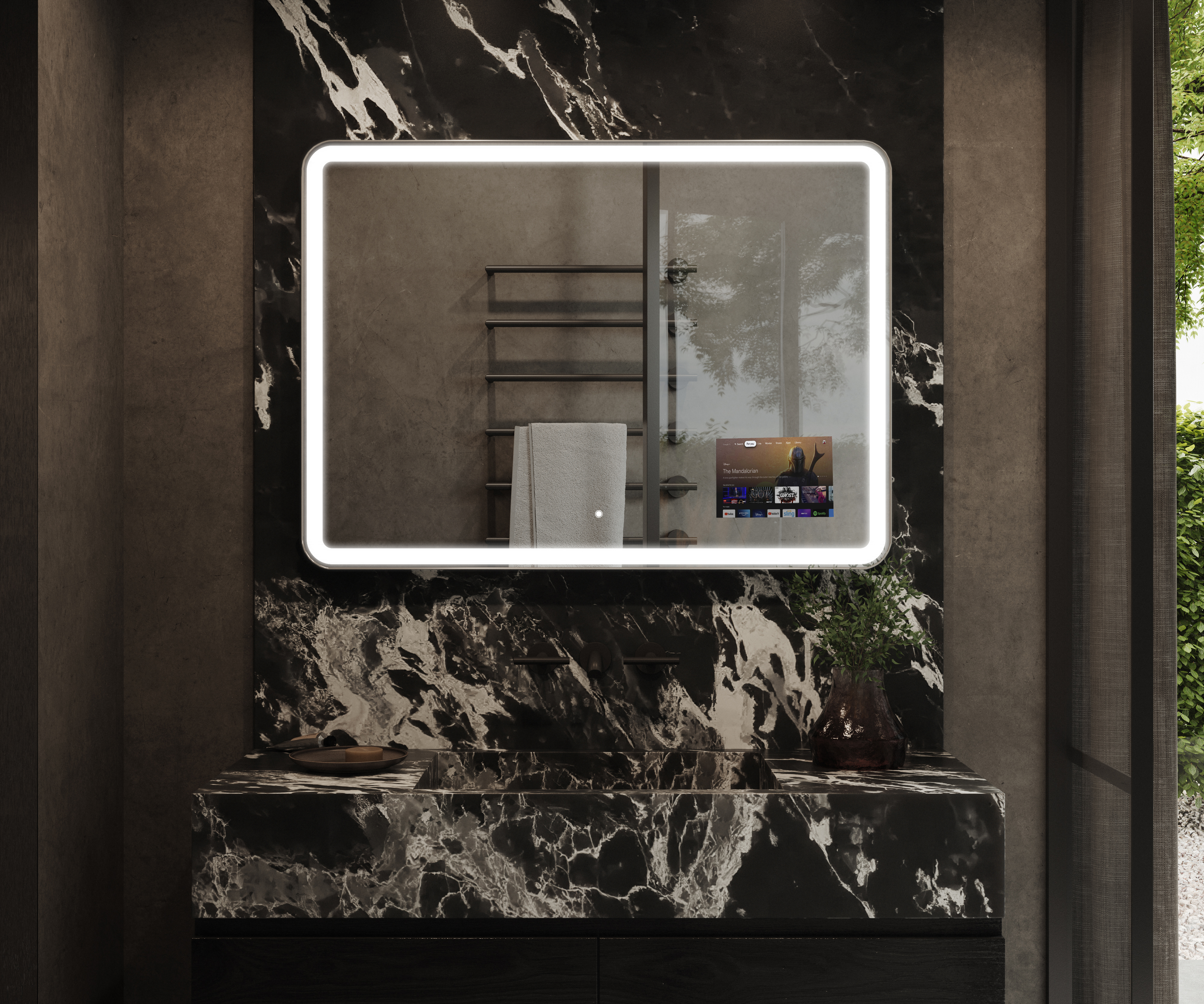 Miroir de Salle de Bain LED Connecté (130x90cm) LED Lumineux Miroir ...