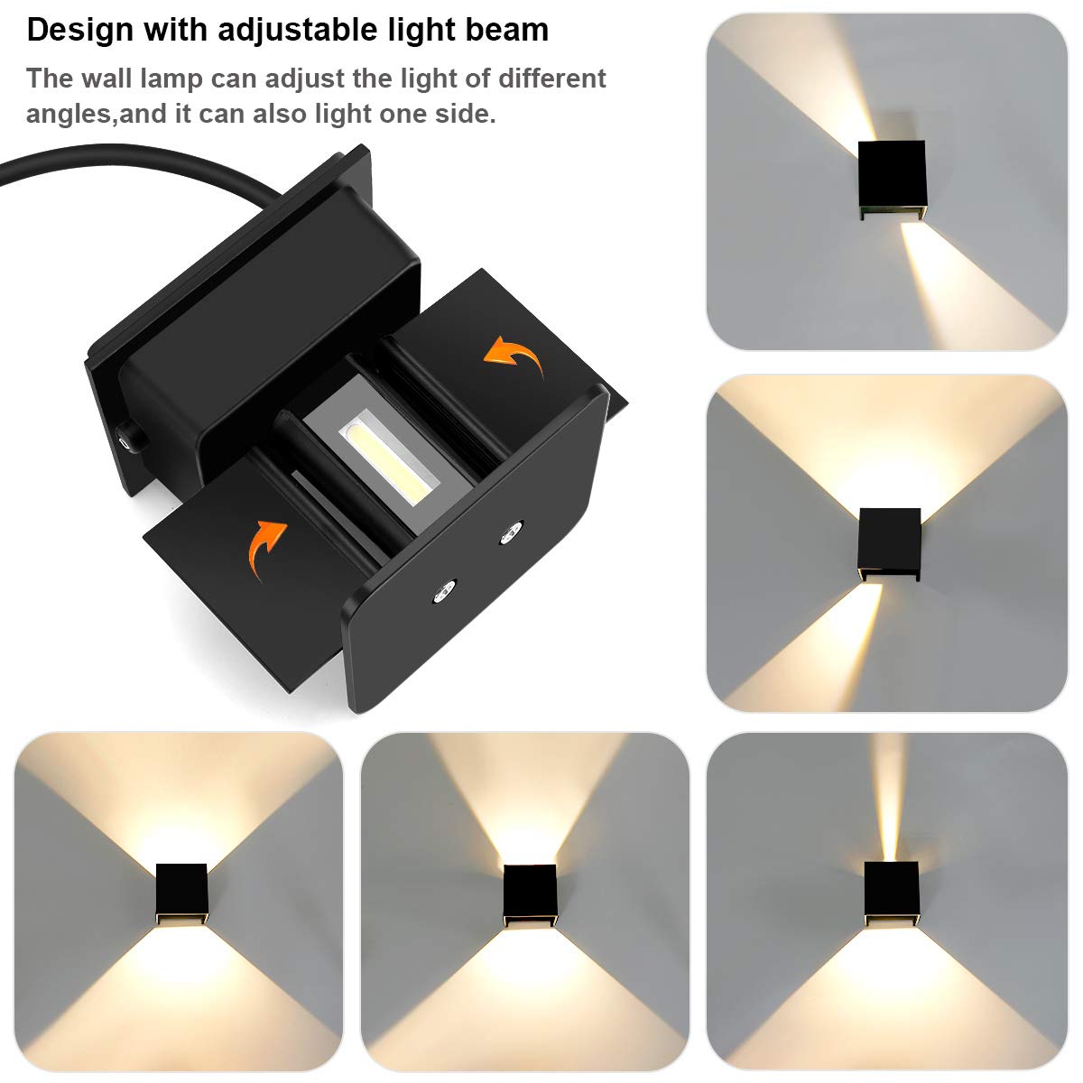 Moderne Applique Murale LED Lampe Murale Up Down Angle de Faisceau ...