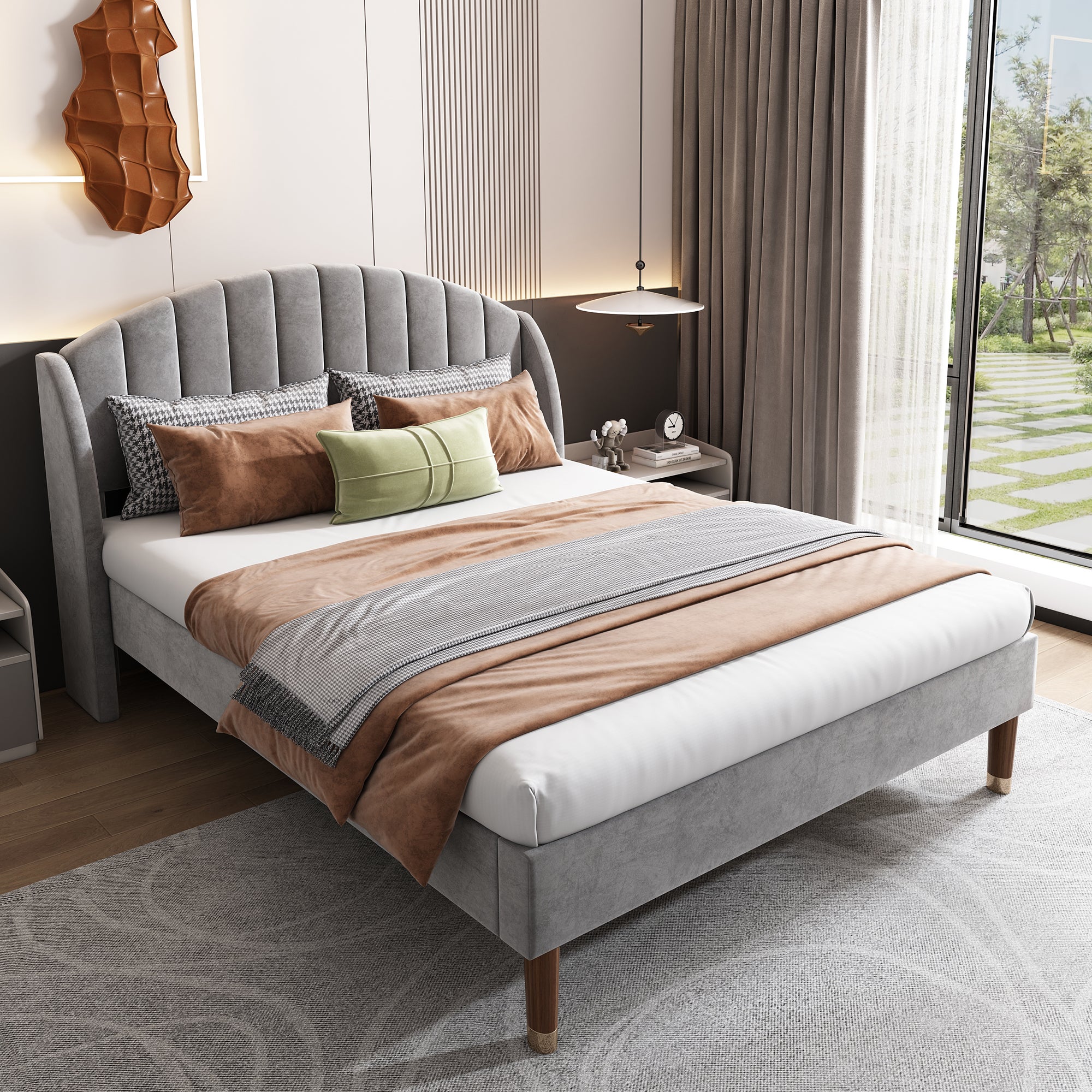 Cama Adulto Doble 140x200 cm - Somier de Lamas - Diseño Moderno ...