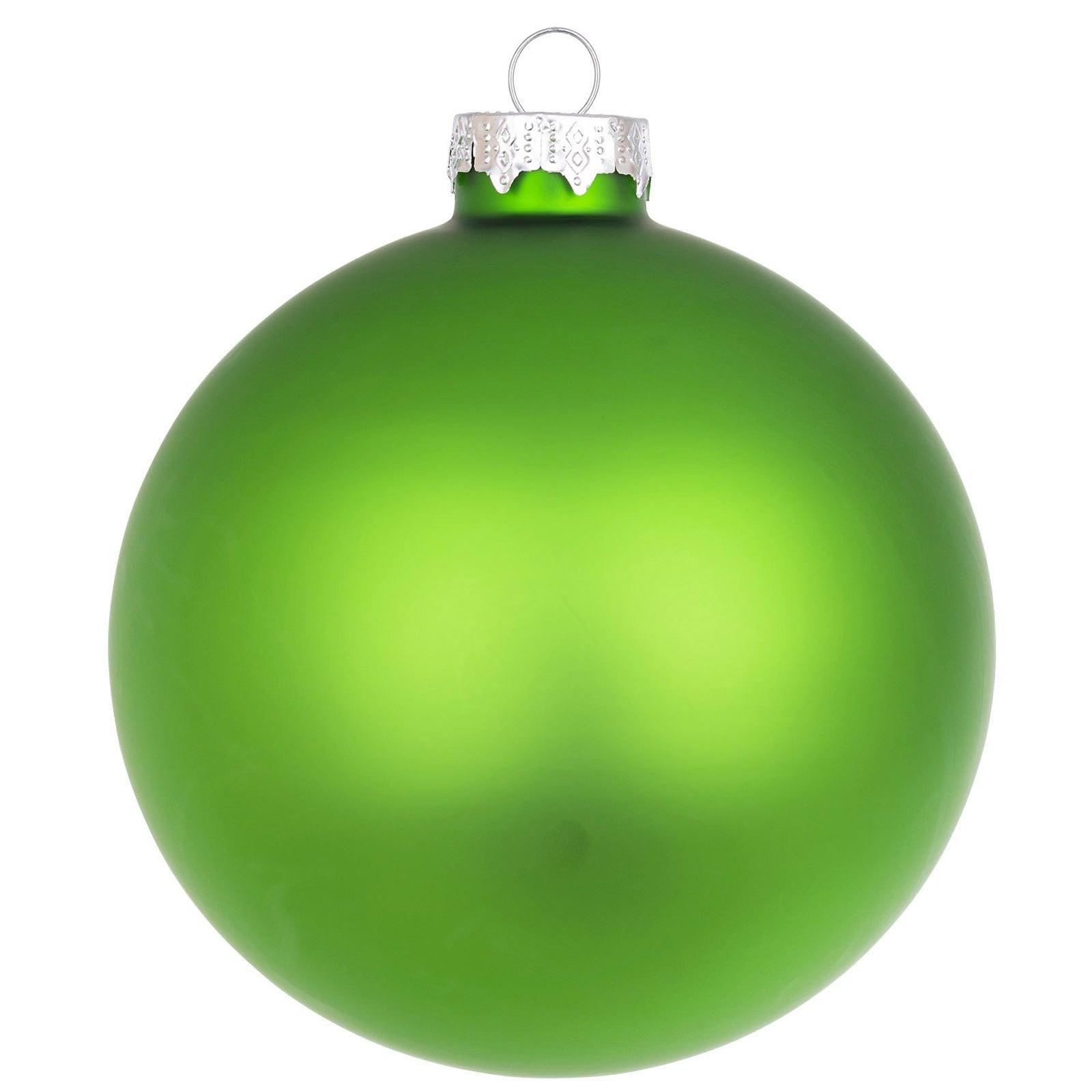 Boules de Noël en verre décoré vert jasmin opaque / 4 boules de 10 cm ...