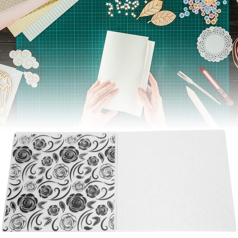 Lot de 2 dossiers de gaufrage EM200 à motif de rose, modèle de gaufrage en plastique pour ...