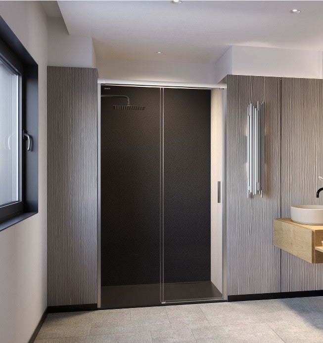 Mampara D1 Mode One Plata brillo - Transparente - Plata Brillo - 180 ...