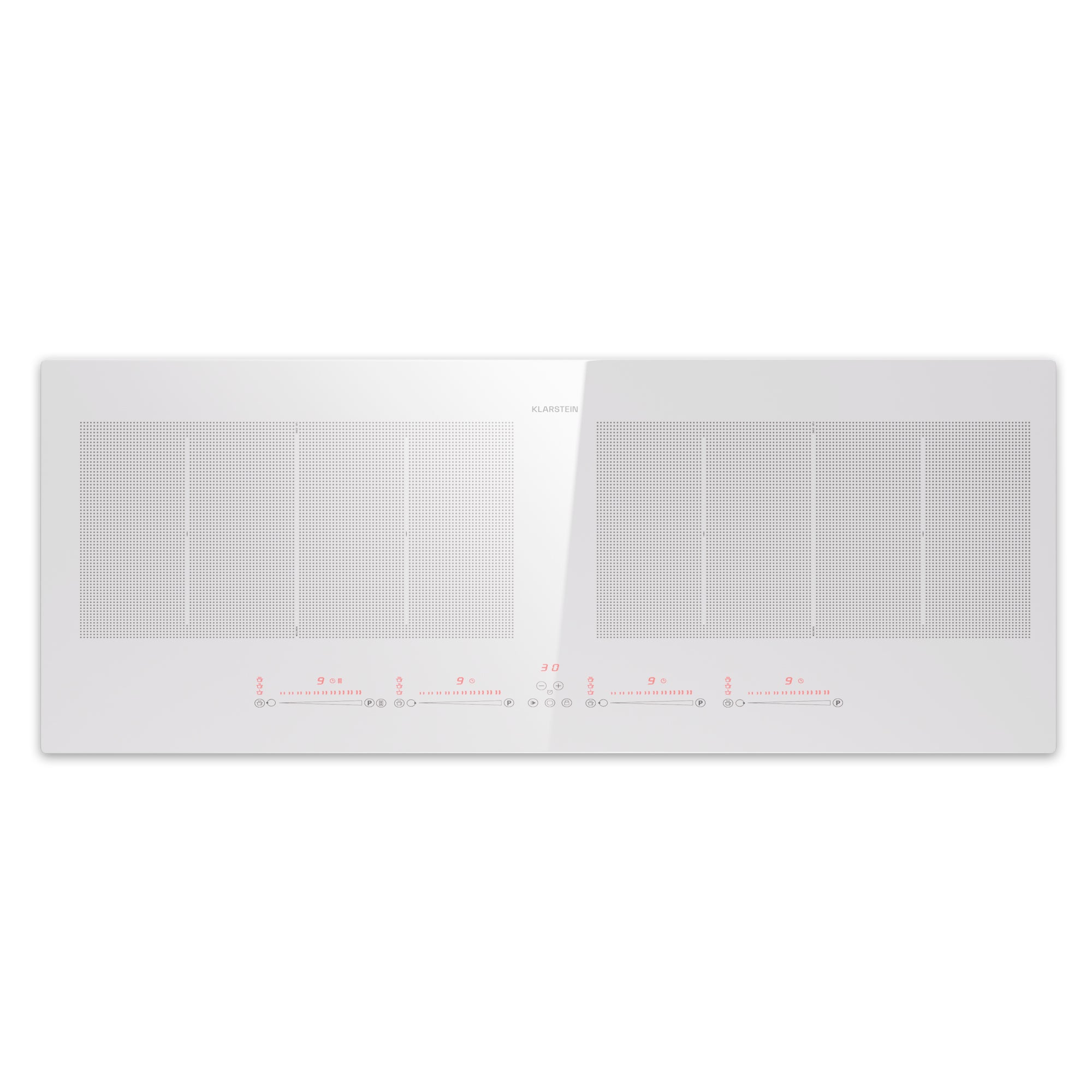 Klarstein Placa Inducción 90cm 7200W 4 Fuegos Flex Zone Blanco | Leroy ...
