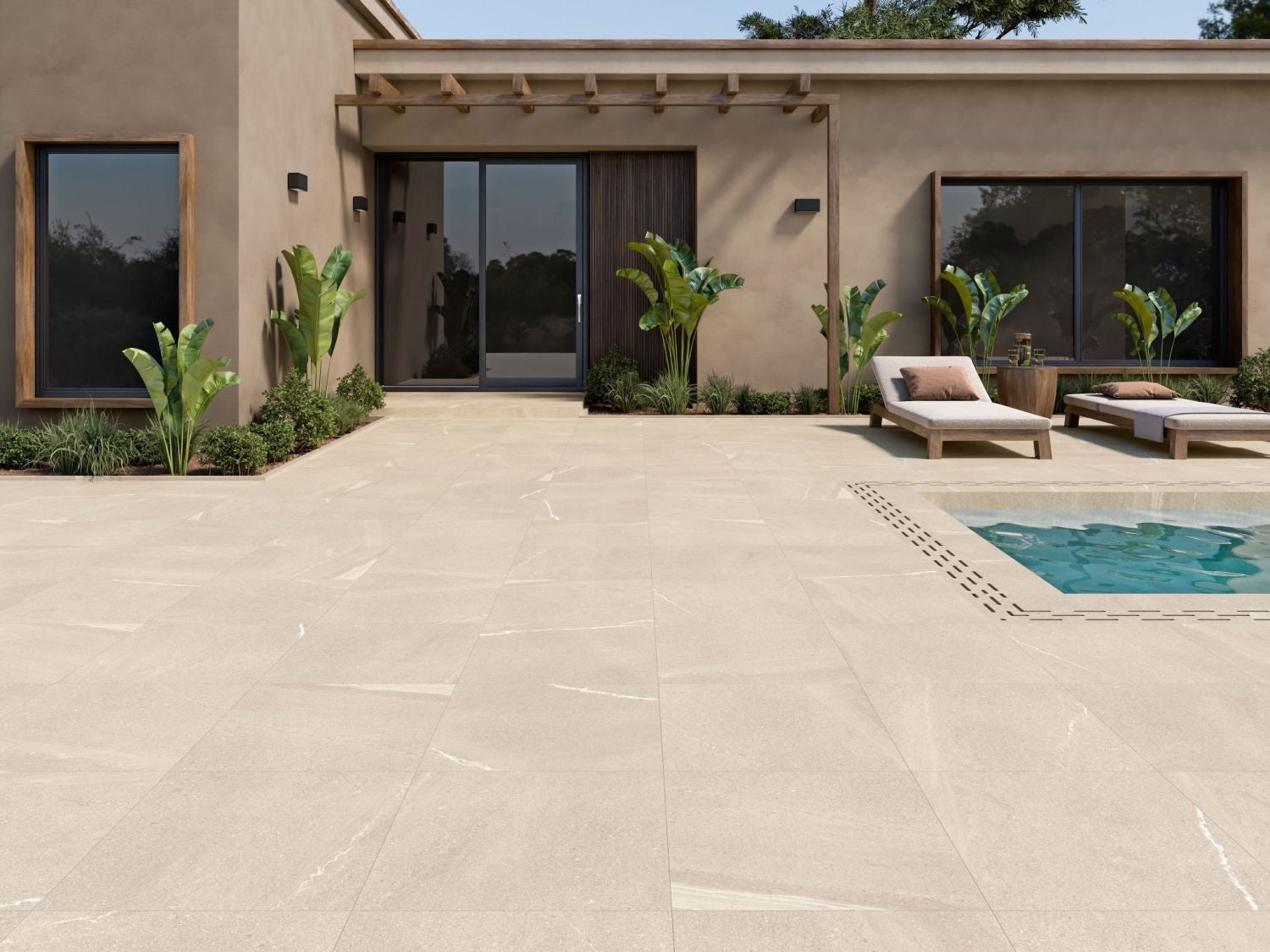 Carrelage sol extérieur effet pierre Eastford Mink l.60 x L.60 cm ...