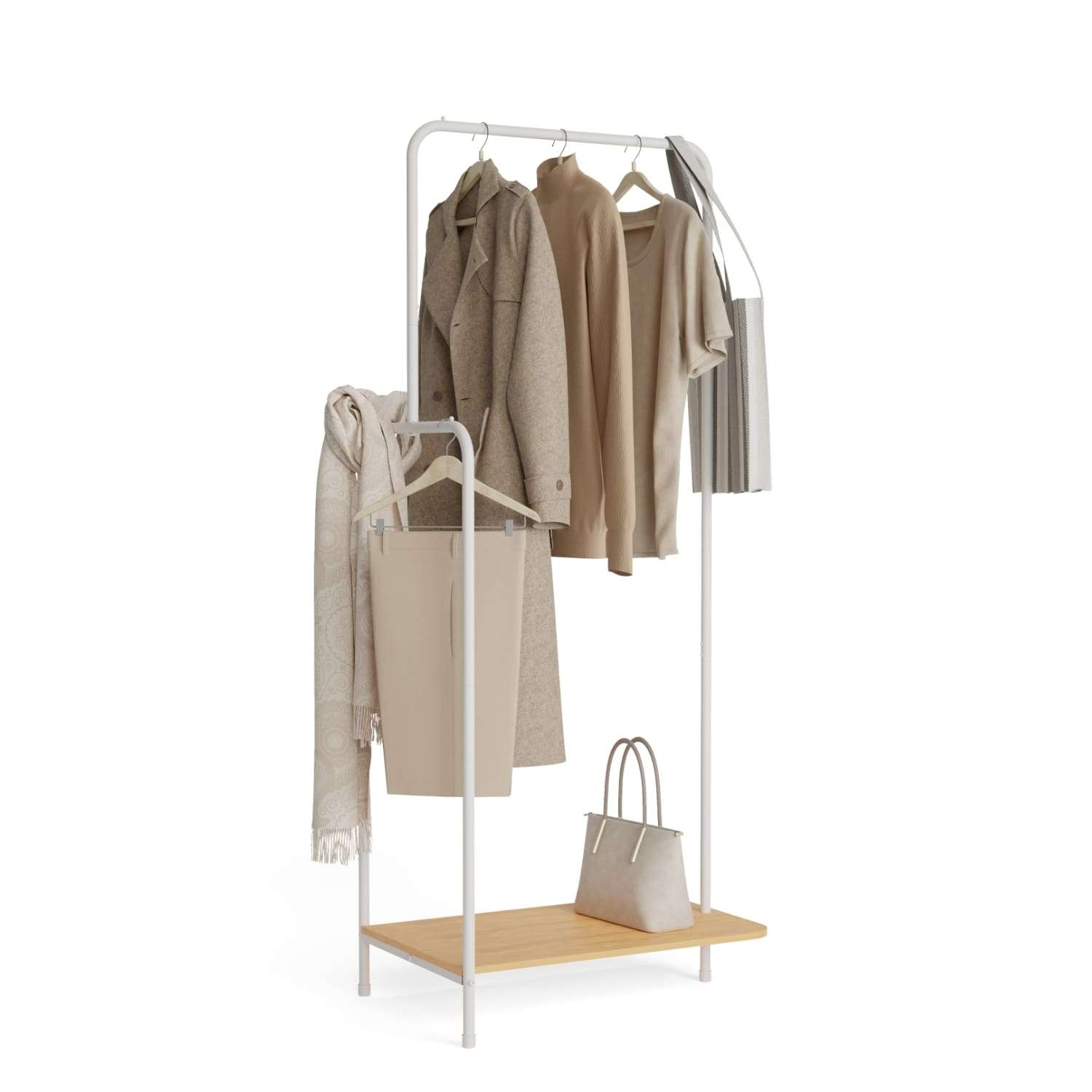 Newlux Perchero Burro Hangy Wood 100 Blanco Hasta 18kg con Zapatero ...