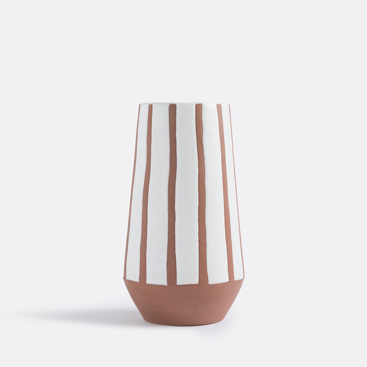Vase en céramique bicolore H22 cm, Selora - Blanc/terracotta - taille ...