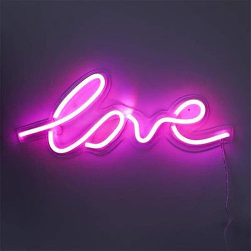 Amour néon rose néon signe néon Love Sign Art Applique murale USB ...