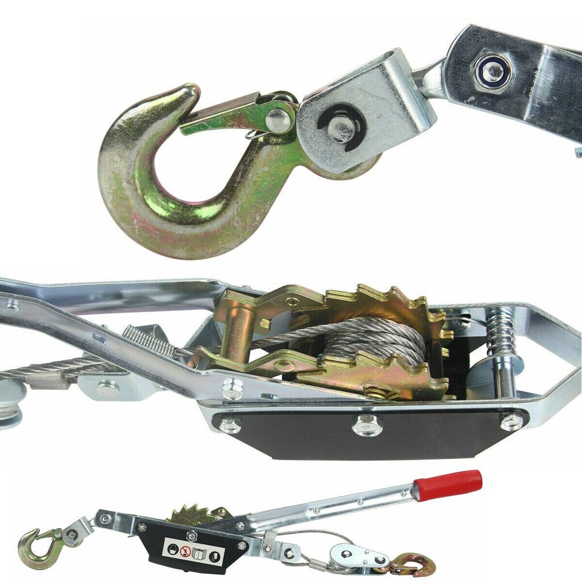 PARANCO VERRICELLO ARGANO MANUALE GANCIO TRAINO 4T 4000kg FUNE CAVO ...