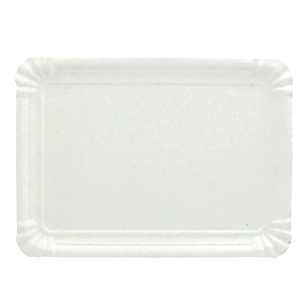 Monouso | Bandeja de Cartón Rectangular Blanca 10x16 cm (100 Uds ...