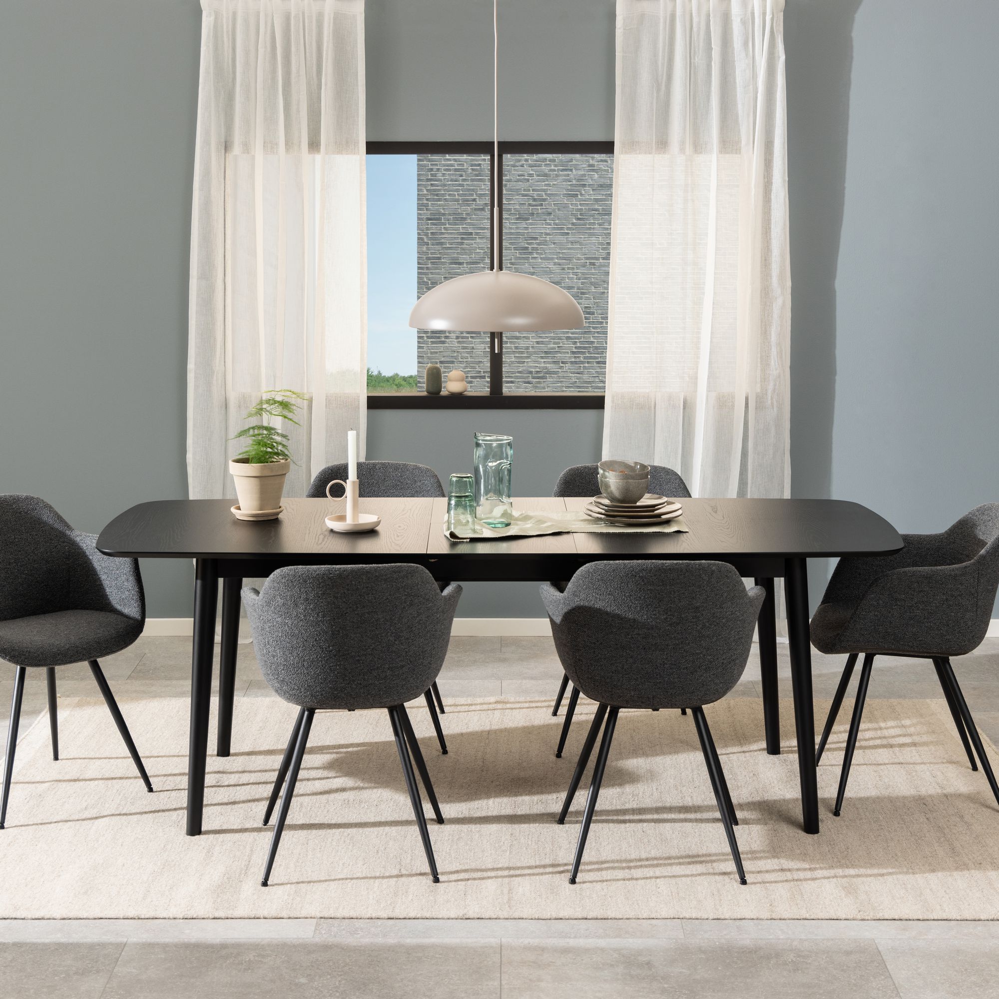 Table à manger extensible 180/219x90x75 cm décor chêne noir | Leroy Merlin