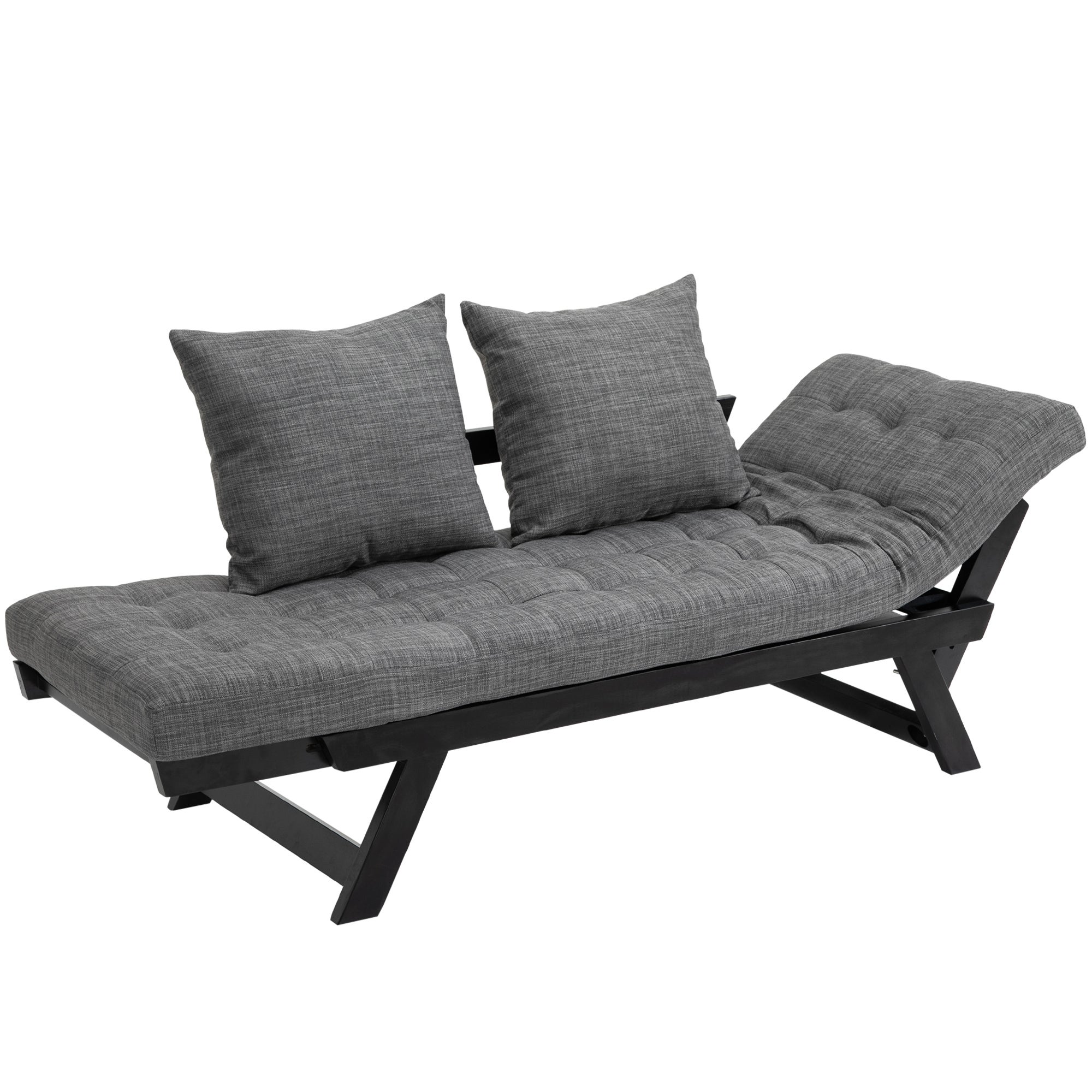 HOMCOM Canapé-lit simple avec accoudoirs réglables en 3 positions en ...