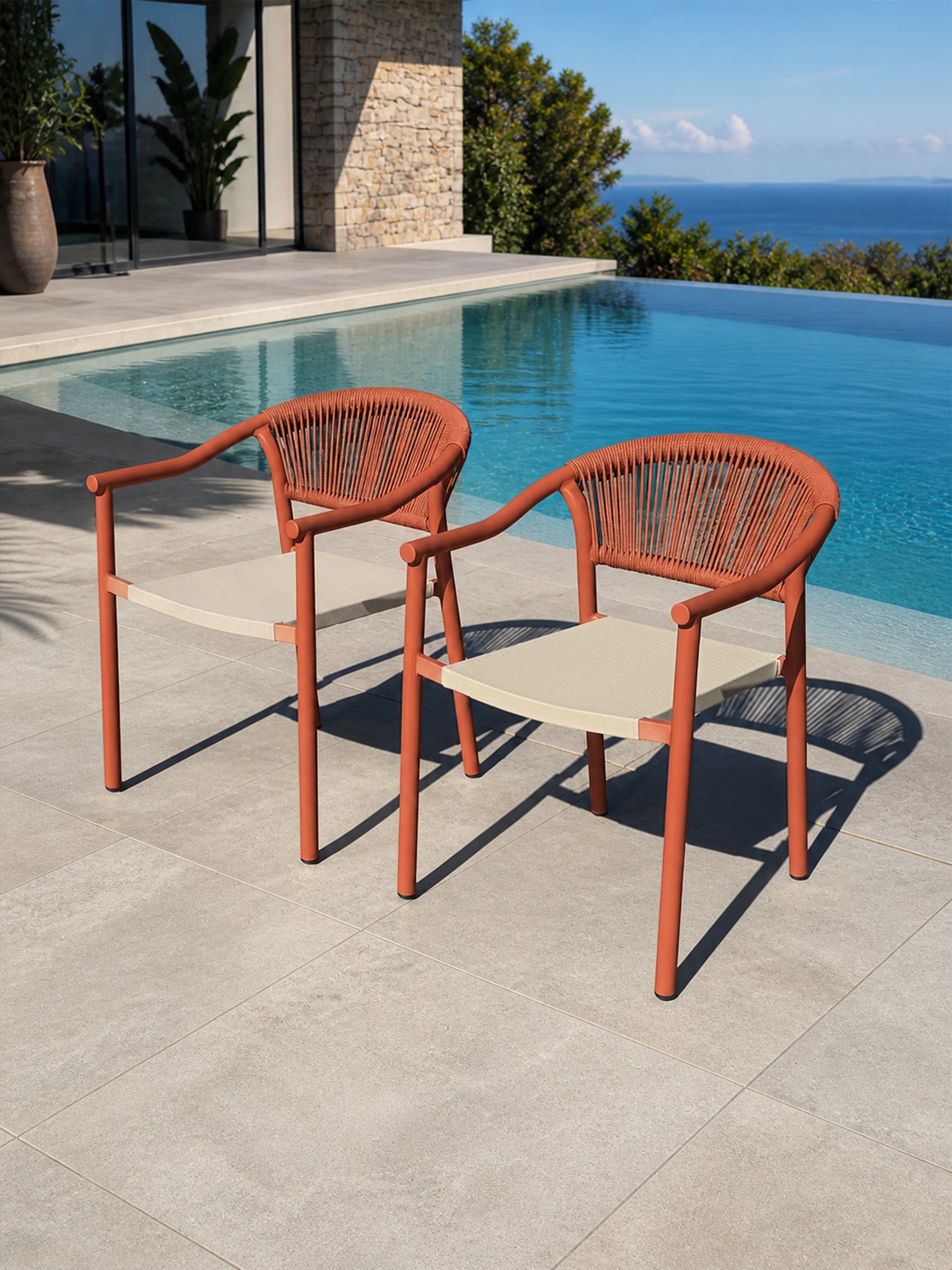 Juego de 2 sillones de jardín - Terracota SUMBA - DCB GARDEN | Leroy Merlin