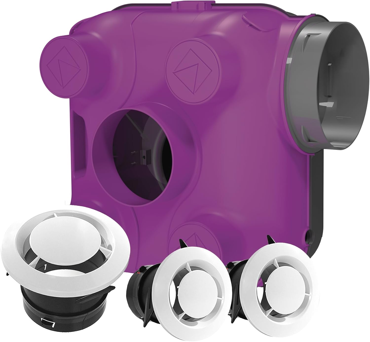 VMC Simple Flux, Autoréglable, CITY'AIR Autogyre, 2 Bouches Sanitaires ...