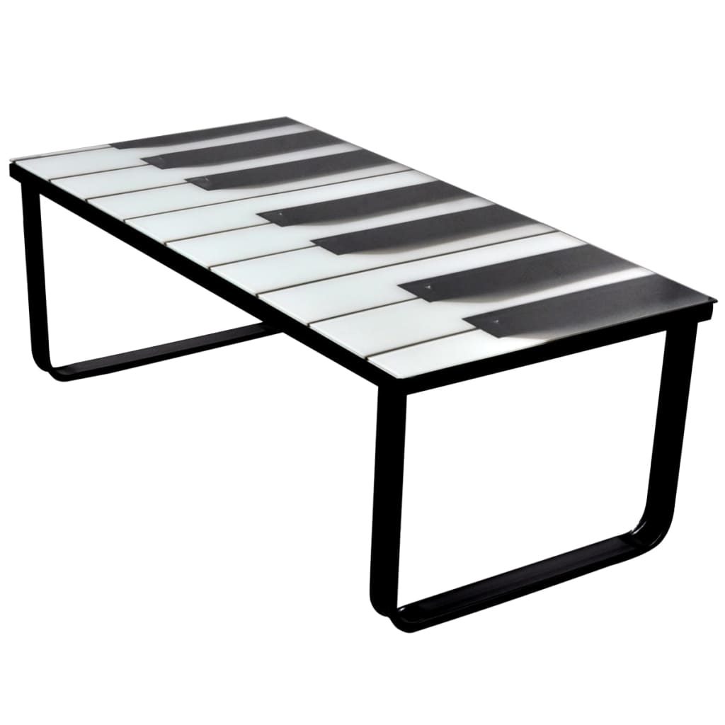 Table basse avec impression de piano Dessus de table en verre vidaXL ...