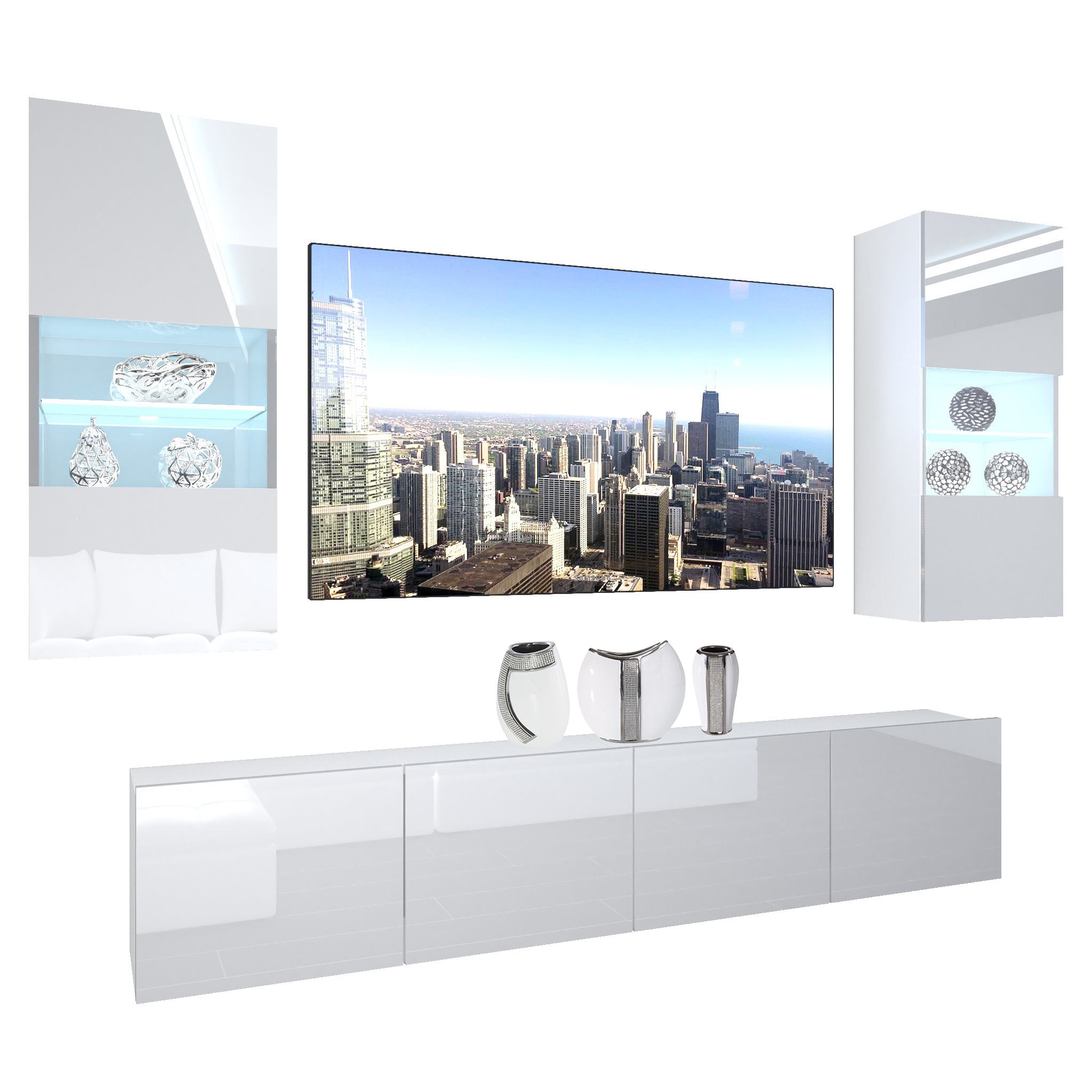 BELINI Unité Murale TV NEX I Ensemble Muebles de Salon Complet I 200 x ...