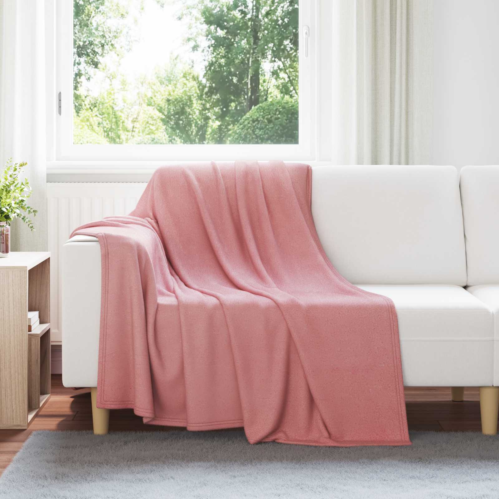 Jeté Rose 200 x 150 cm Toison | Leroy Merlin