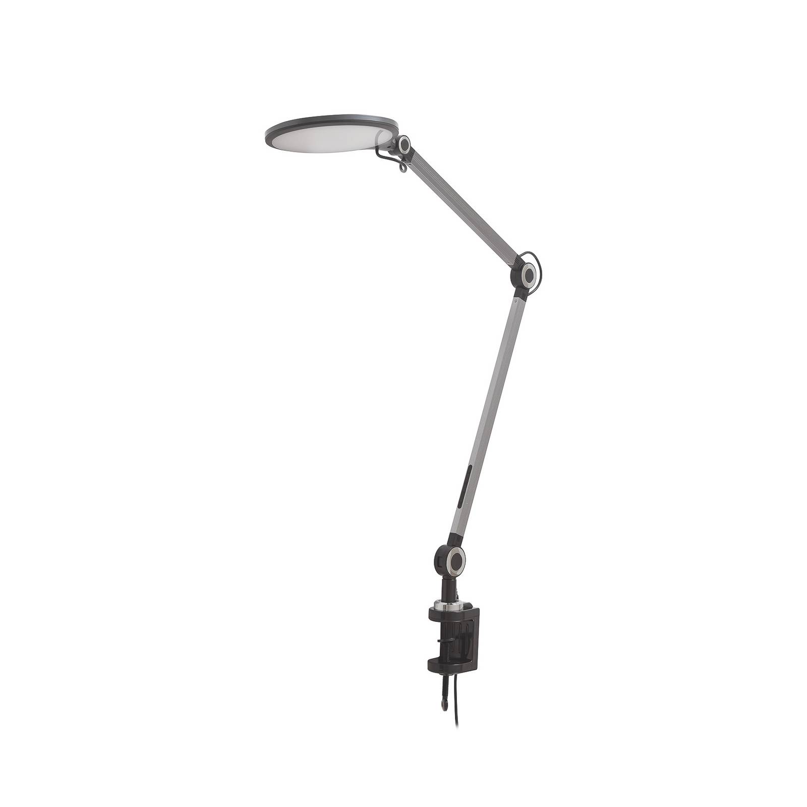 Lindby lampe à pince LED Nyxaris, gris, métal, CCT, 52 cm, Lampe à ...