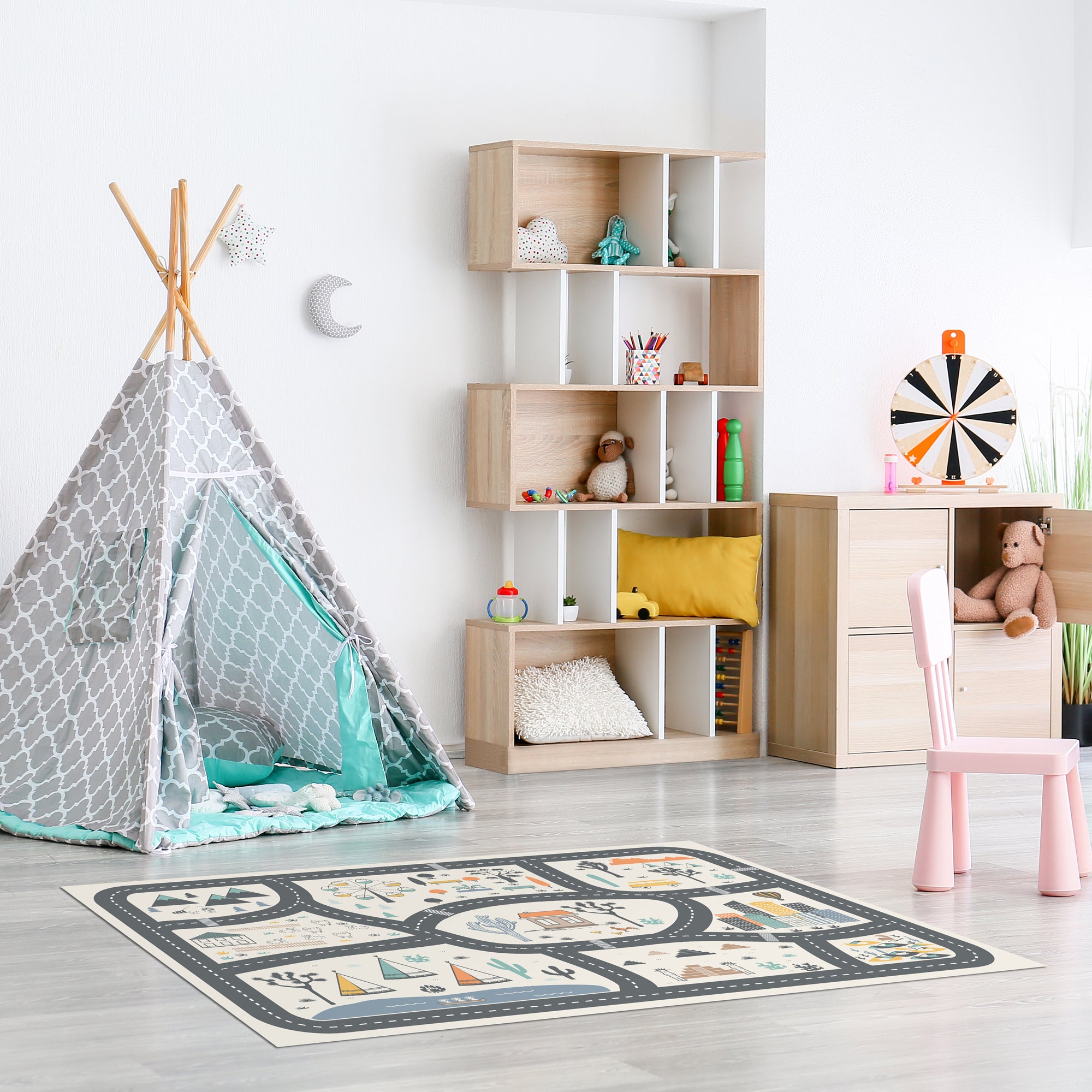 Tapis/ Routes illustrées / 61x91 cm - RECTANGLE/ Créé et fabriqué en ...