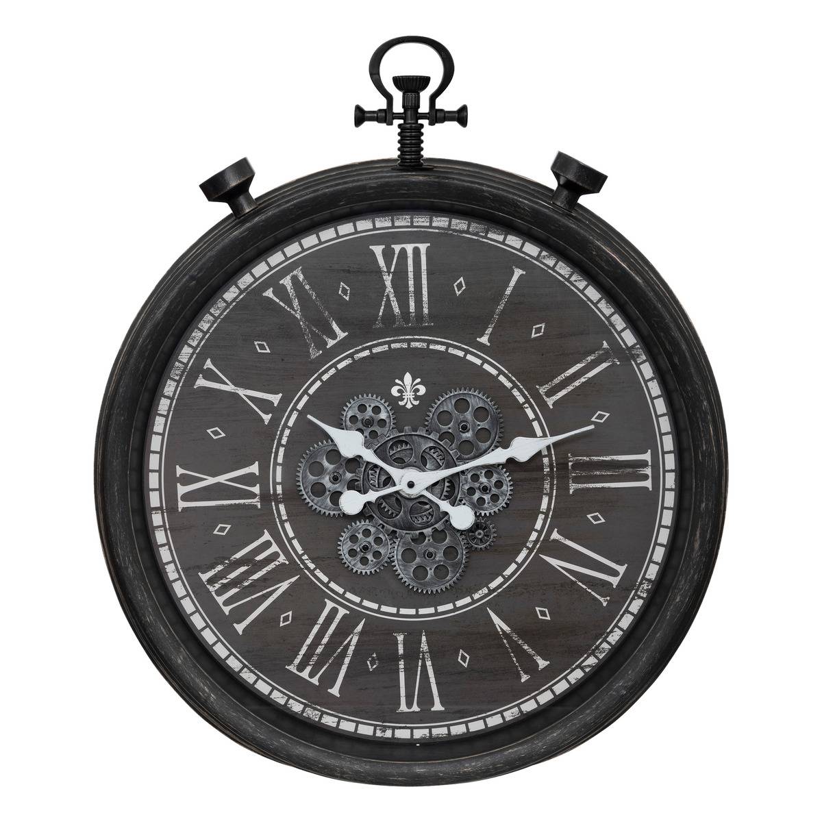 Horloge mécanique "Azad" D60cm noir - Atmosphera créateur d'intérieur ...