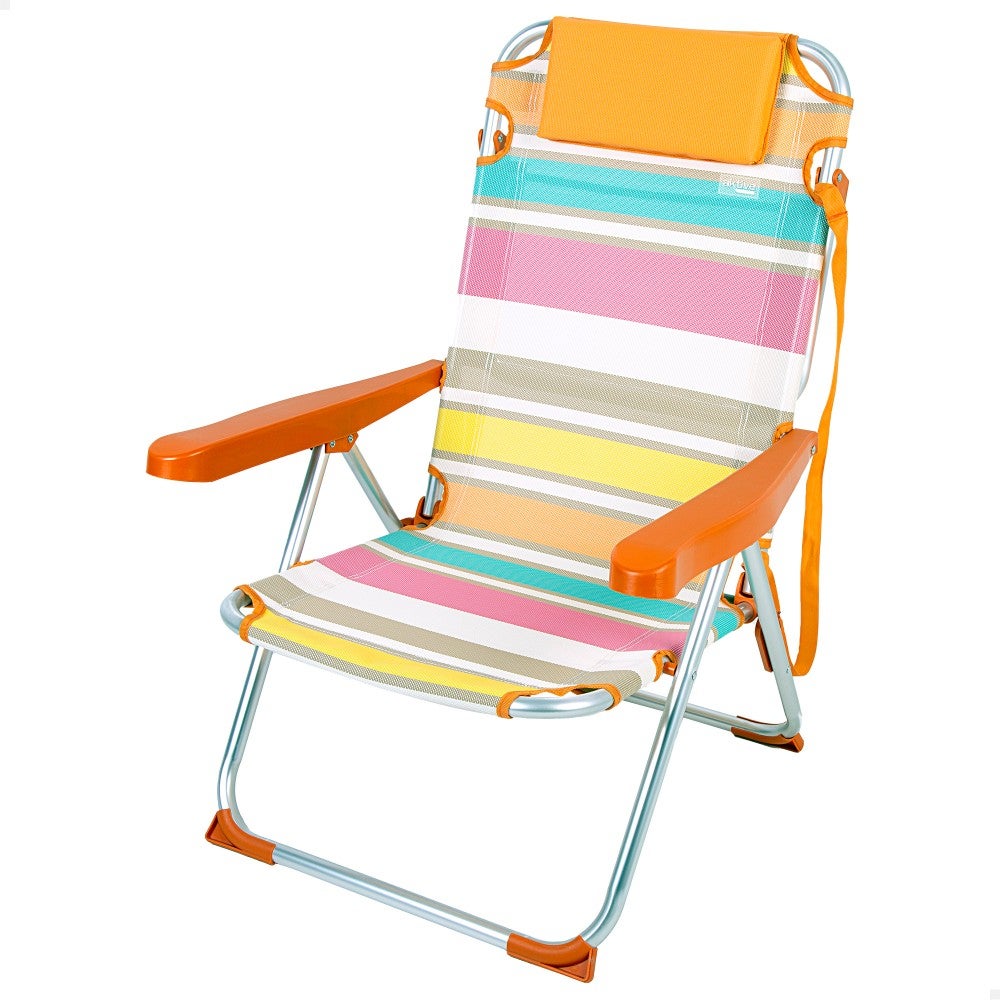 Chaise de Plage Pliante, Inclinable 5 Positions, 72x62 cm, Multicolore ...