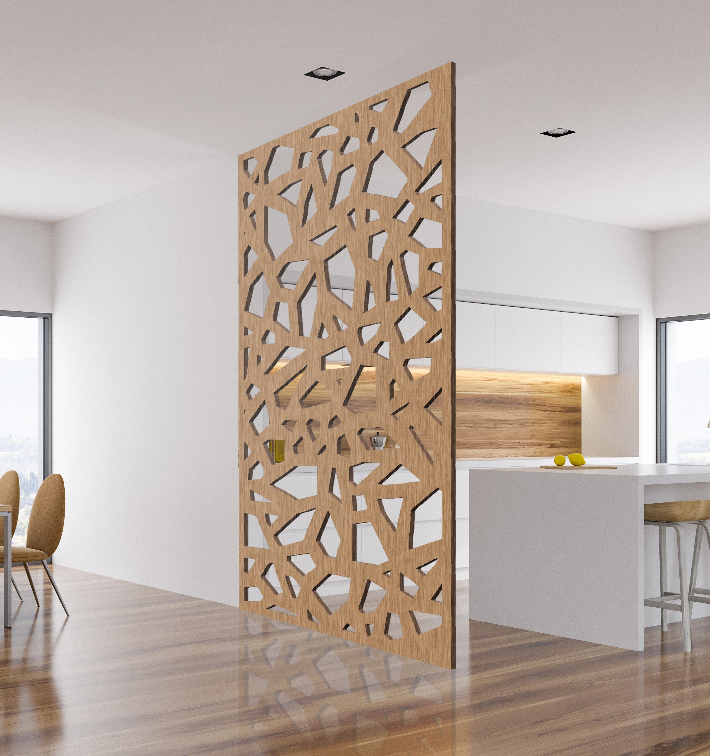 CLOISON DE SEPARATION BOIS TYPE Claustra décorative KEOPS CHENE L.80 x ...