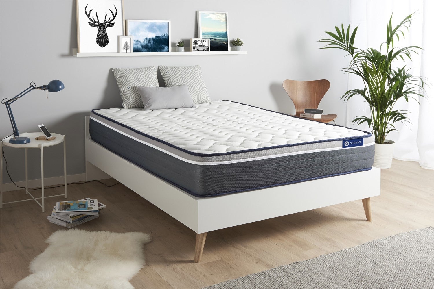 Matelas 140 x 190 cm Actimemo plus - Mémoire de forme - Ep. 26 cm - Très ferme - 7 zones de ...